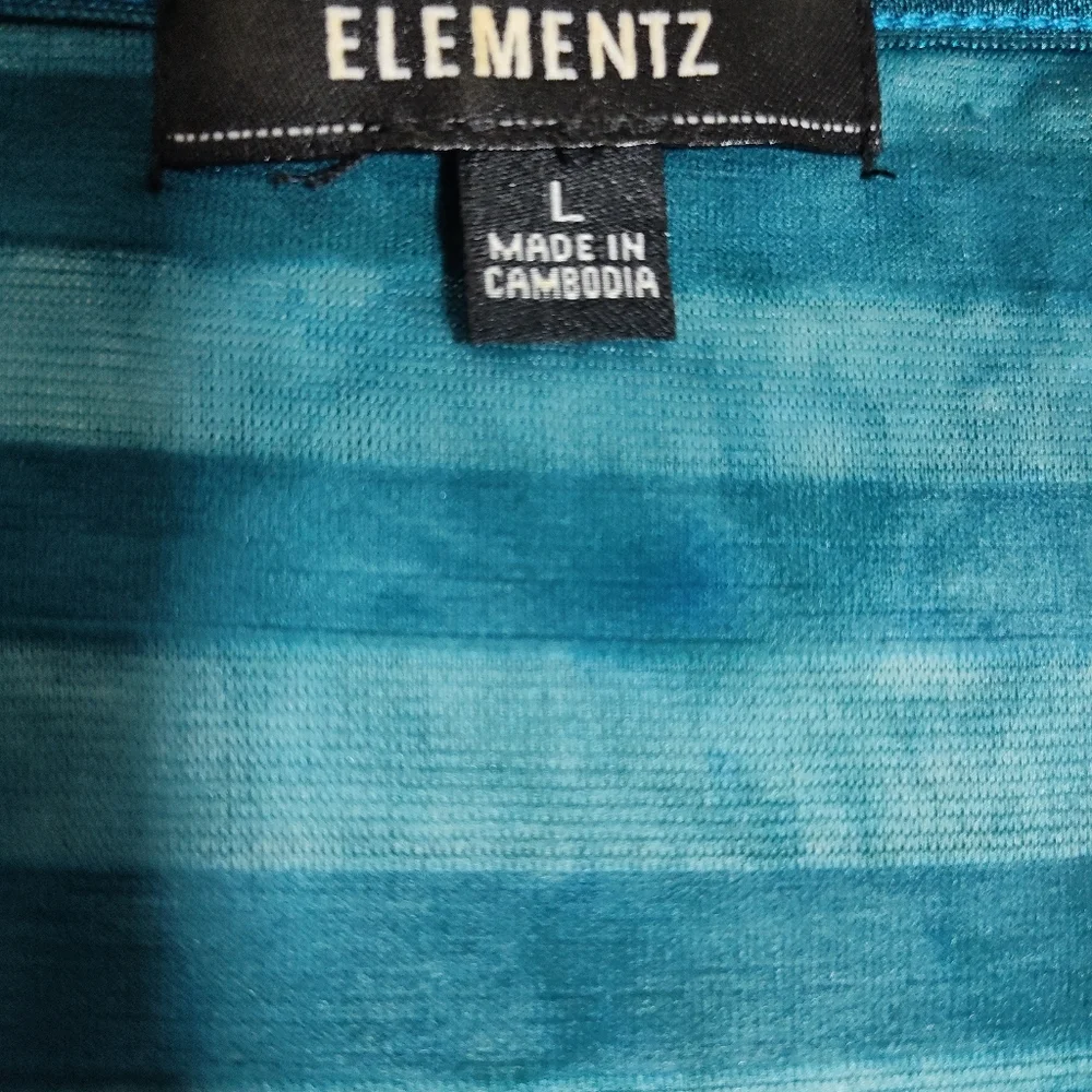 Elementz | Tops | Elementz Textured Teal Blue Top Blouse Sz L Nwot ...